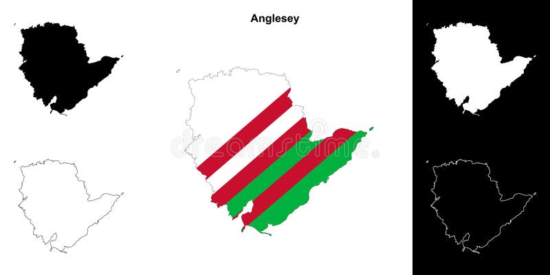 Anglesey outline map stock vector. Illustration of isle - 323930566