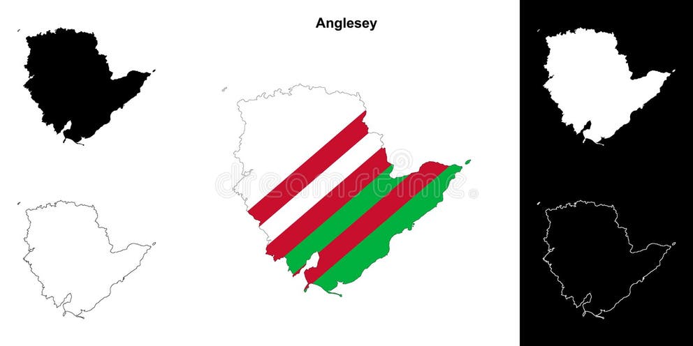 Anglesey outline map stock vector. Illustration of isle - 323930566