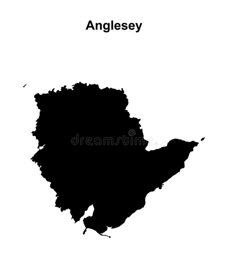 Anglesey outline map stock illustration. Illustration of territory ...