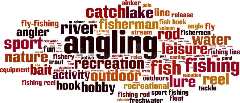 Angling word cloud stock vector. Illustration of angling - 248403378
