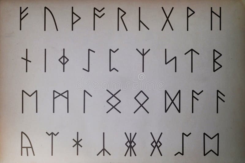 Anglo-Saxon Runes Printed on Paper Stock Photo - Image of friesland ...