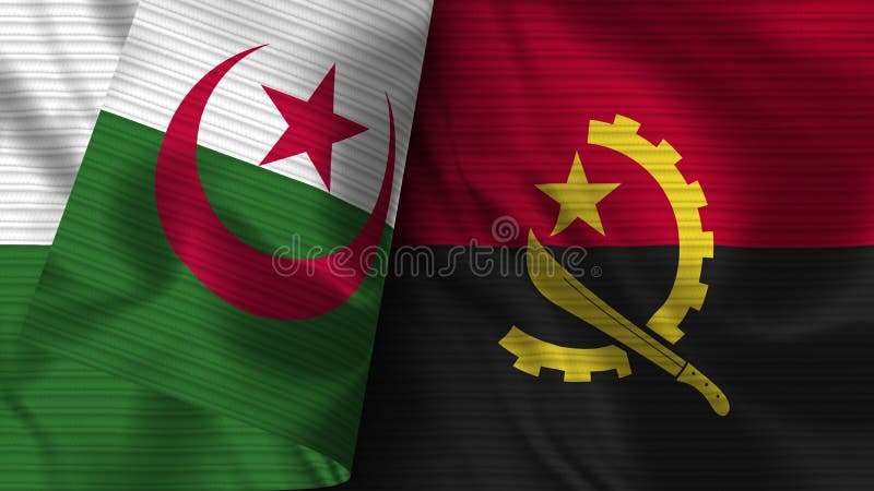 Angola and Algeria Realistic Flag – Fabric Texture Illustration Stock ... Angola and Algeria Realistic Flag – Fabric Texture Illustration Stock ...