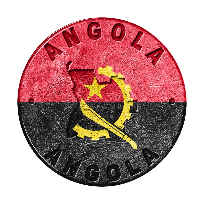 Angola Flag Button with Map Stock Illustration - Illustration of ...