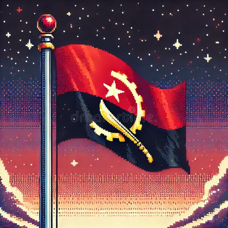 Angola Flag Design, Pixel Art Stock Illustration - Illustration of ...