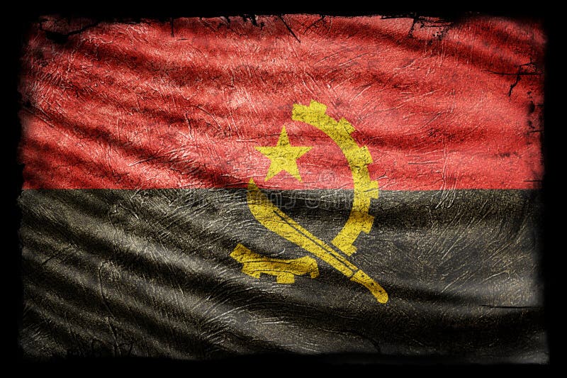 Angola Flag, Grunge Texture Stock Illustration - Illustration of emblem ...