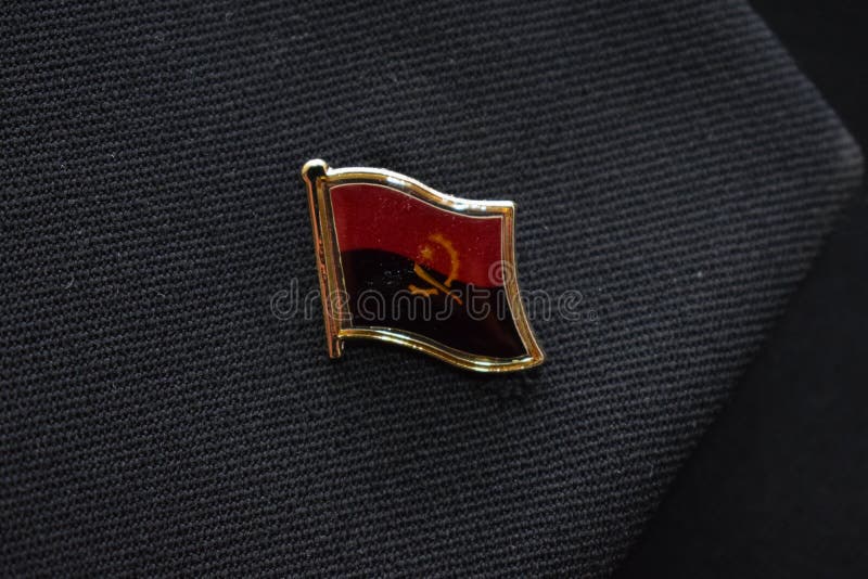 Angola Flag Lapel Pin on a Suit Stock Image - Image of angolan ...