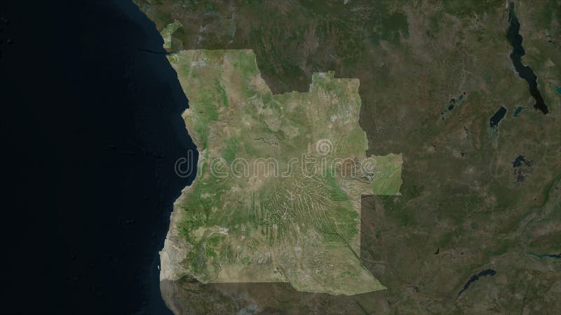 Angola Highlighted. High-res Satellite Stock Illustration ...