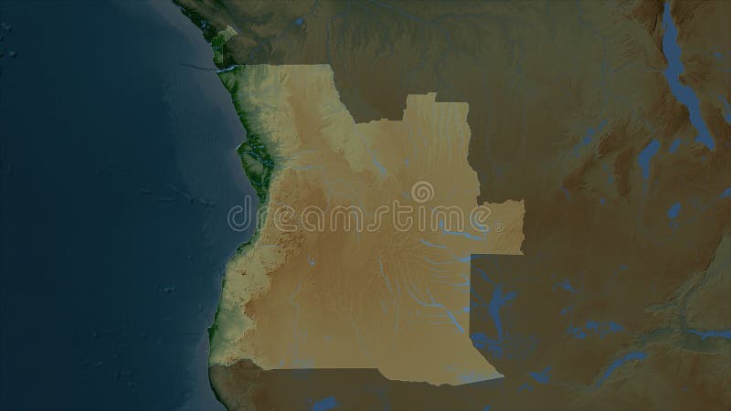 Angola Highlighted. Physical Stock Illustration - Illustration of ...