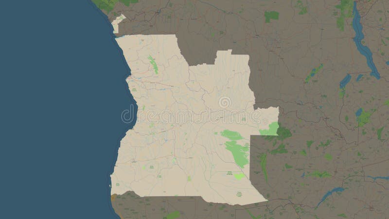 Angola Highlighted. Topo Standard Stock Illustration - Illustration of ...