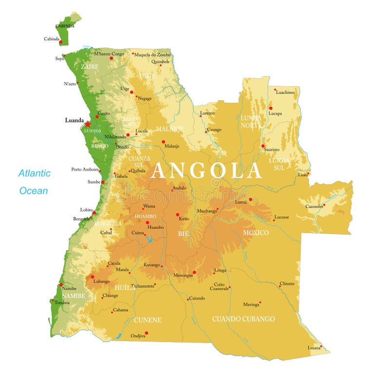 Angola Physical Map Stock Illustrations – 392 Angola Physical Map Stock ...