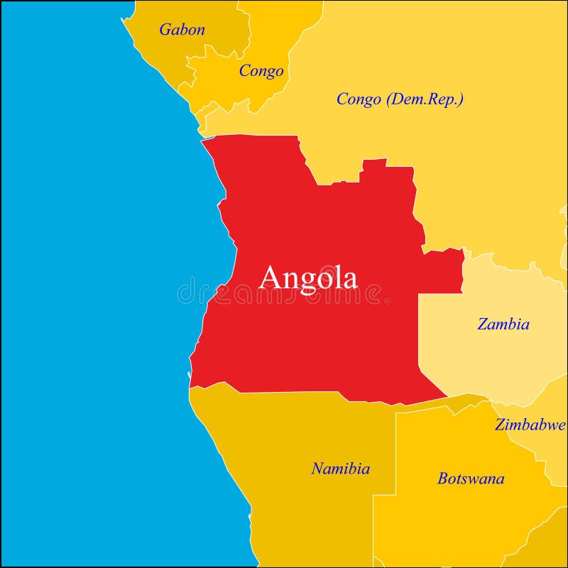 Angola map. stock vector. Illustration of illustrated - 13594649