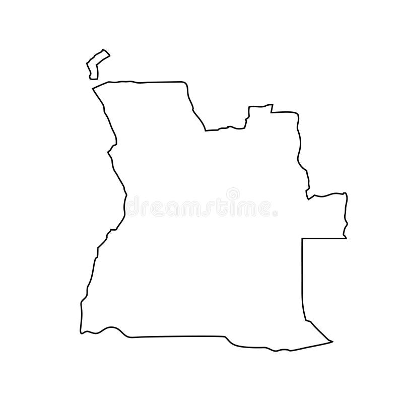 Angola Map, Black and White Detailed Outline Regions of the Country ...