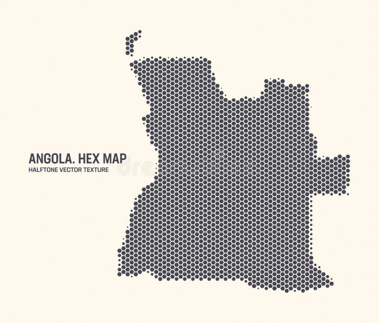 Angola Map Vector Hexagonal Half Tone Pattern Isolated on Light ...