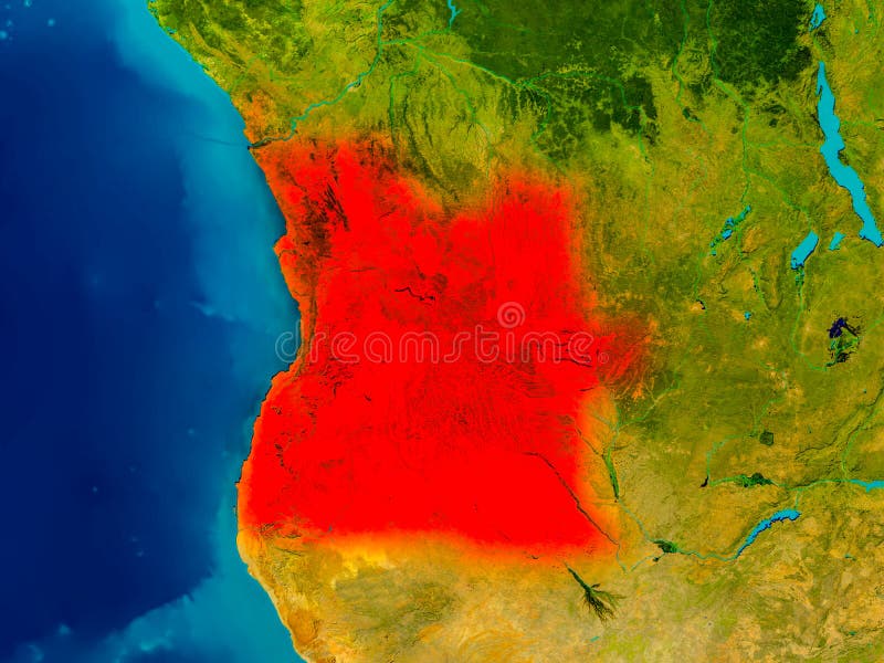 physical map of angola