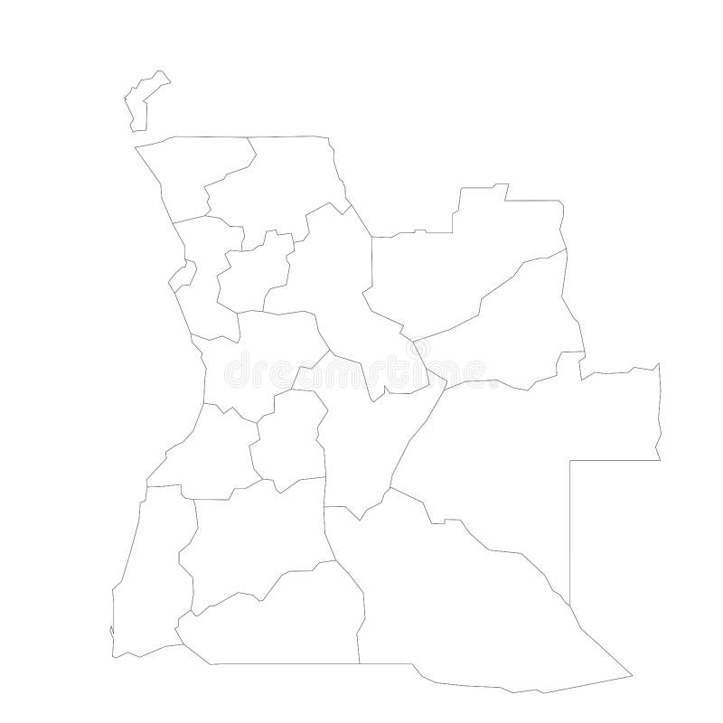 Angola Political Map of Administrative Divisions Stock Vector ...