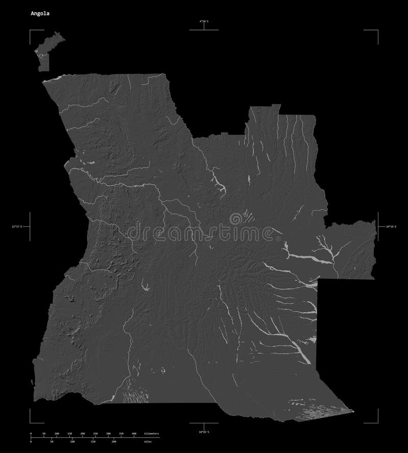 Angola Shape on Black. Bilevel Stock Illustration - Illustration of ...