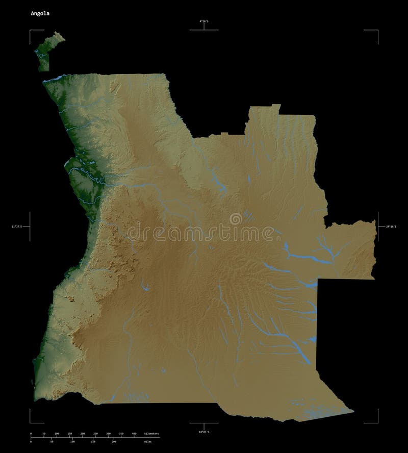 Angola Shape on Black. Physical Stock Illustration - Illustration of ...