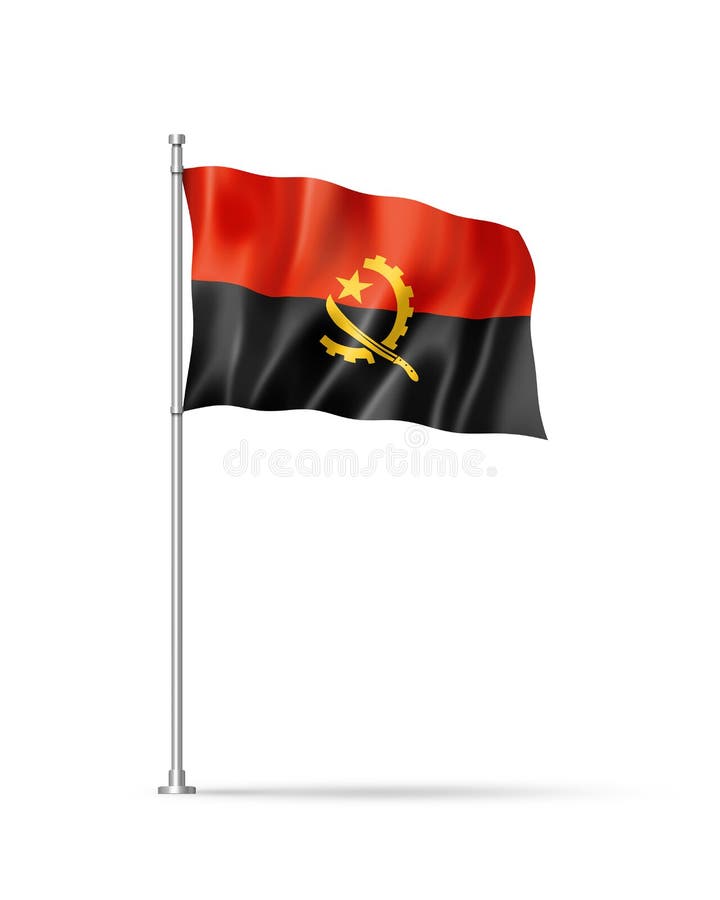 Angolan Flag Isolated on White Stock Illustration - Illustration of ...