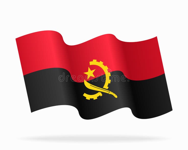 Angolan Flag Wavy Background Layout. Vector Illustration. Stock ...