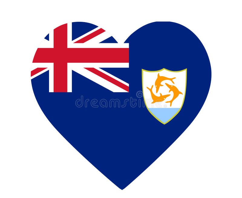 Anguilla Flag National North America Emblem Heart Icon Vector Stock ...