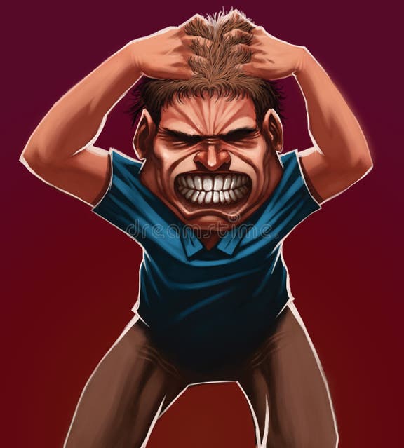 Angry Man Pulling Hair Stock Illustrations – 47 Angry Man Pulling Hair ...