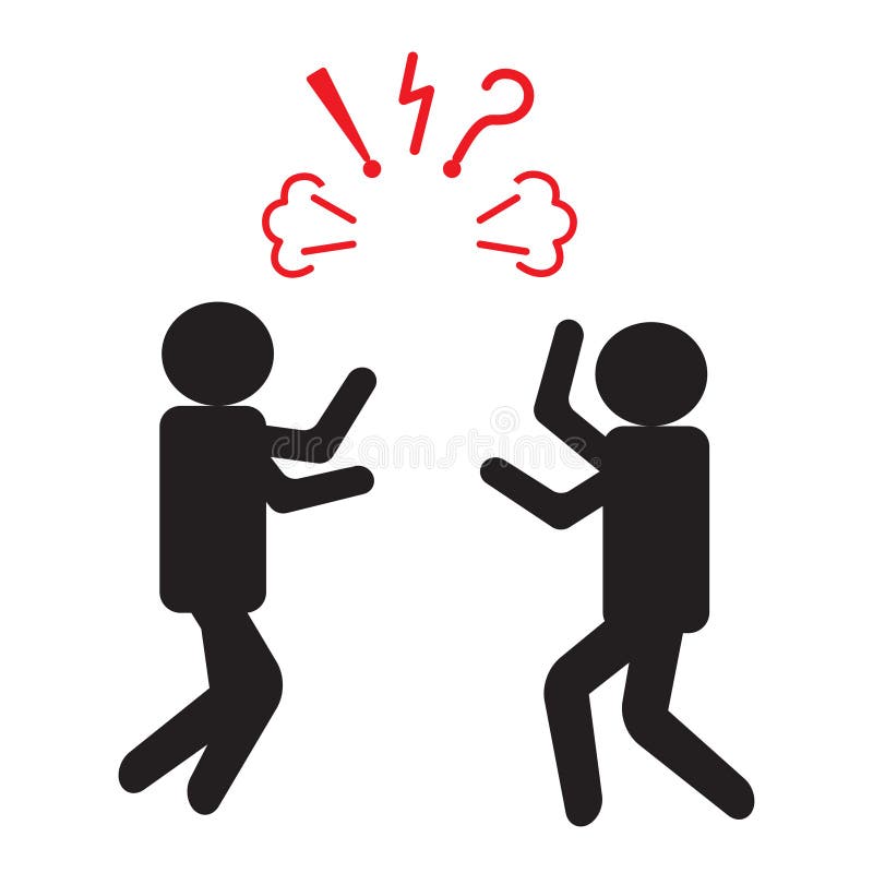 Fighting People Icon Vector. Linear Style Sign for Mobile Concept and ...