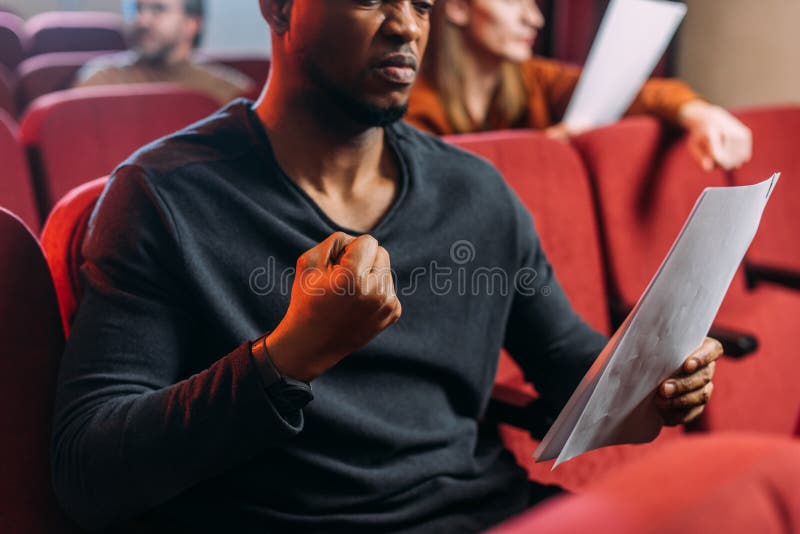 Angry Actor and Actresses Reading Scripts Stock Image - Image of ...