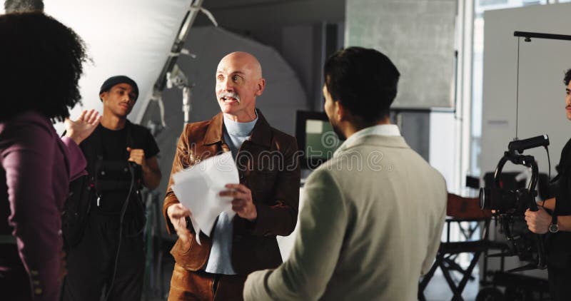 Angry Actor, Production Team and People in Studio for Problem, Poor ...