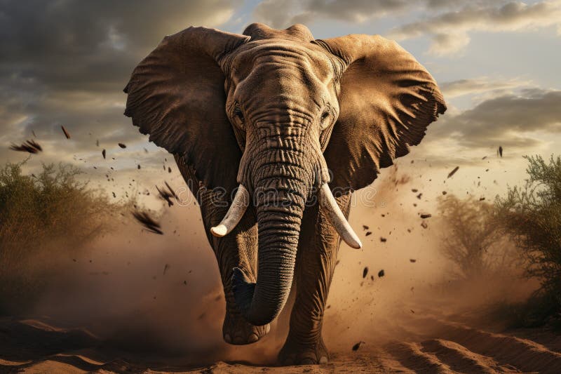 Angry African Elephant stock image. Image of herbivore - 298452831