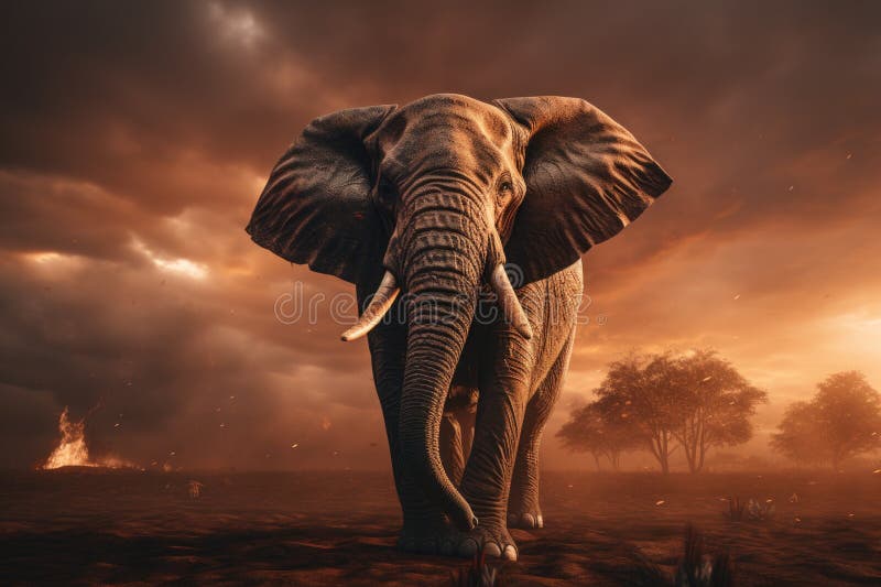 Angry African Elephant stock image. Image of herbivore - 298452831