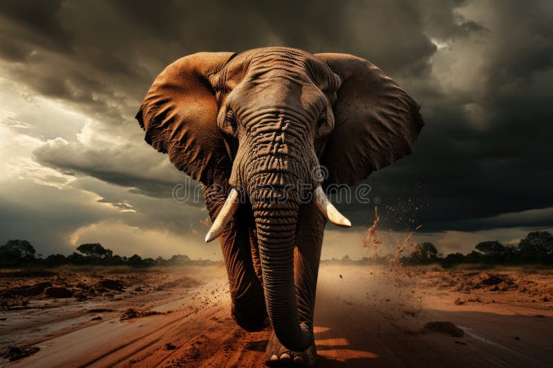 Angry African Elephant stock image. Image of herbivore - 298452831