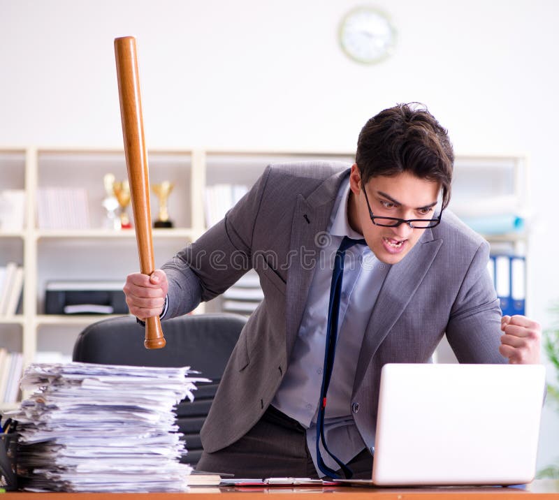 Angry Aggressive Businessman in the Office Stock Image - Image of angry ...