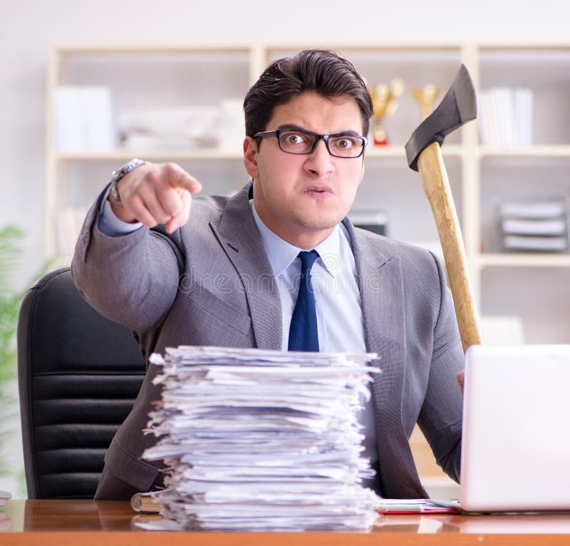 Angry Aggressive Businessman in the Office Stock Photo - Image of ...