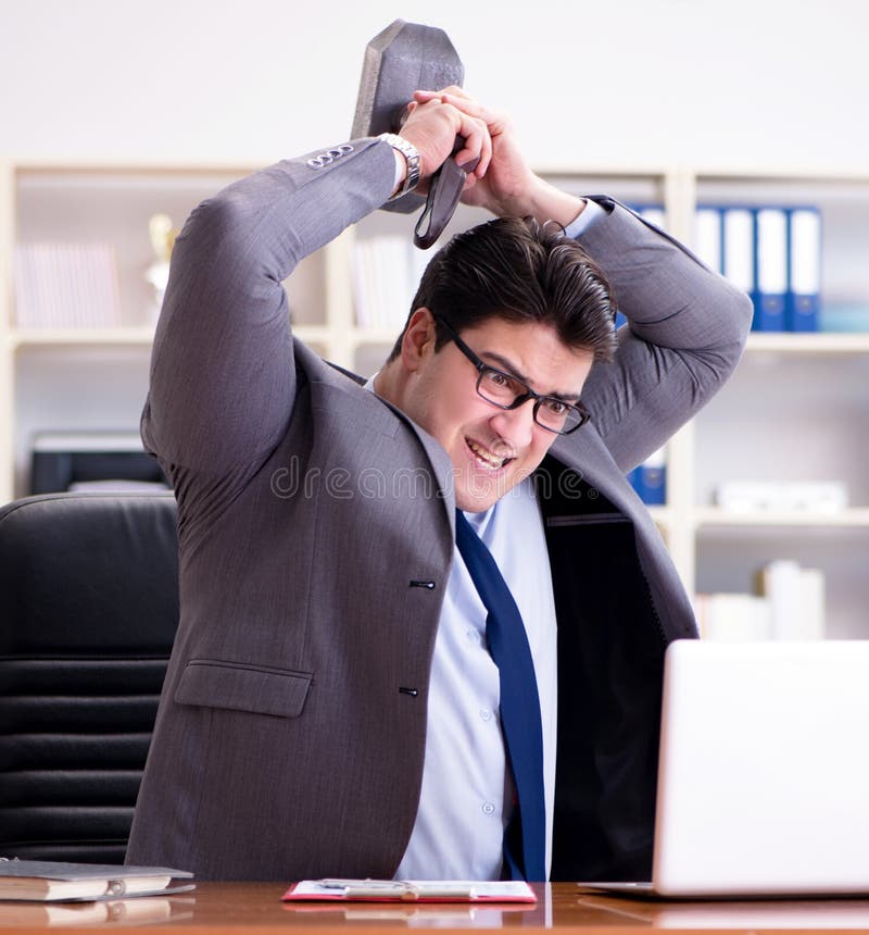 Angry Aggressive Businessman in the Office Stock Image - Image of ...