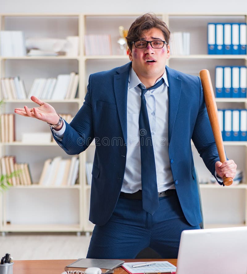 Angry Aggressive Businessman in the Office Stock Photo - Image of ...