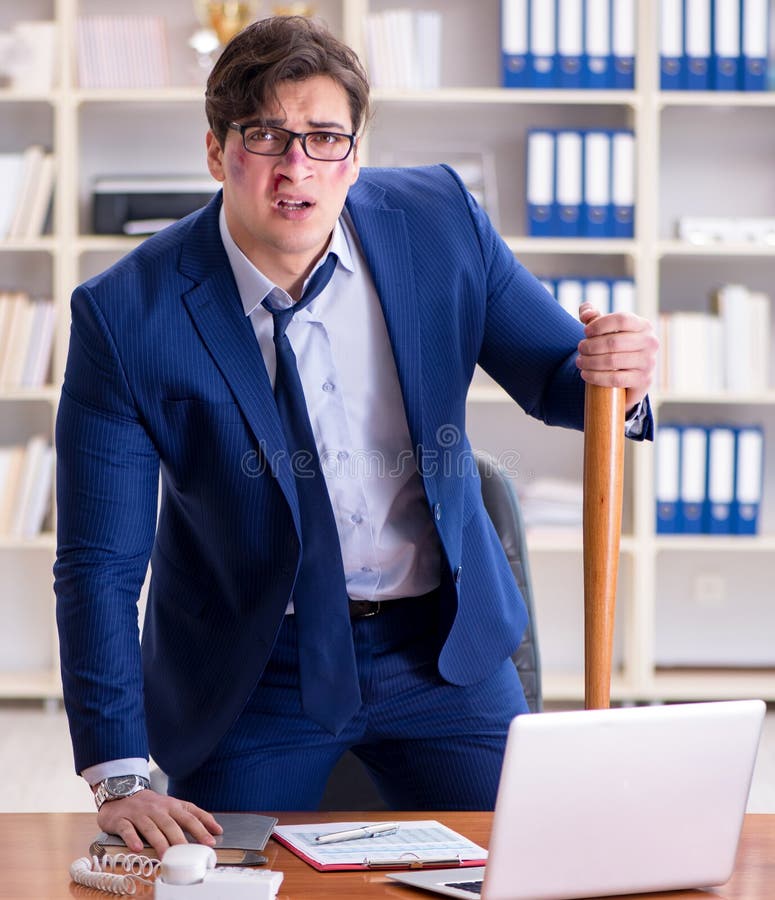 Angry Aggressive Businessman in the Office Stock Image - Image of ...