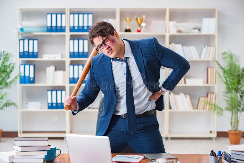 The Angry Aggressive Businessman in the Office Stock Image - Image of ...