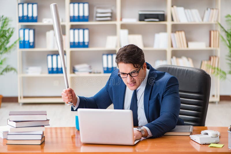 The Angry Aggressive Businessman in the Office Stock Image - Image of ...