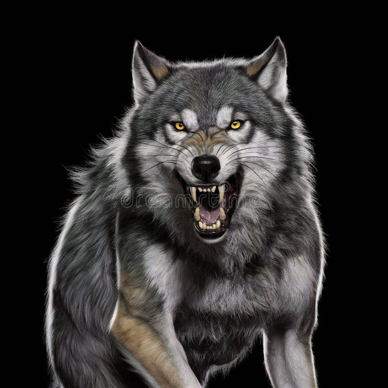 Angry aggressive Wolf stock illustration. Illustration of haunted - 324770011