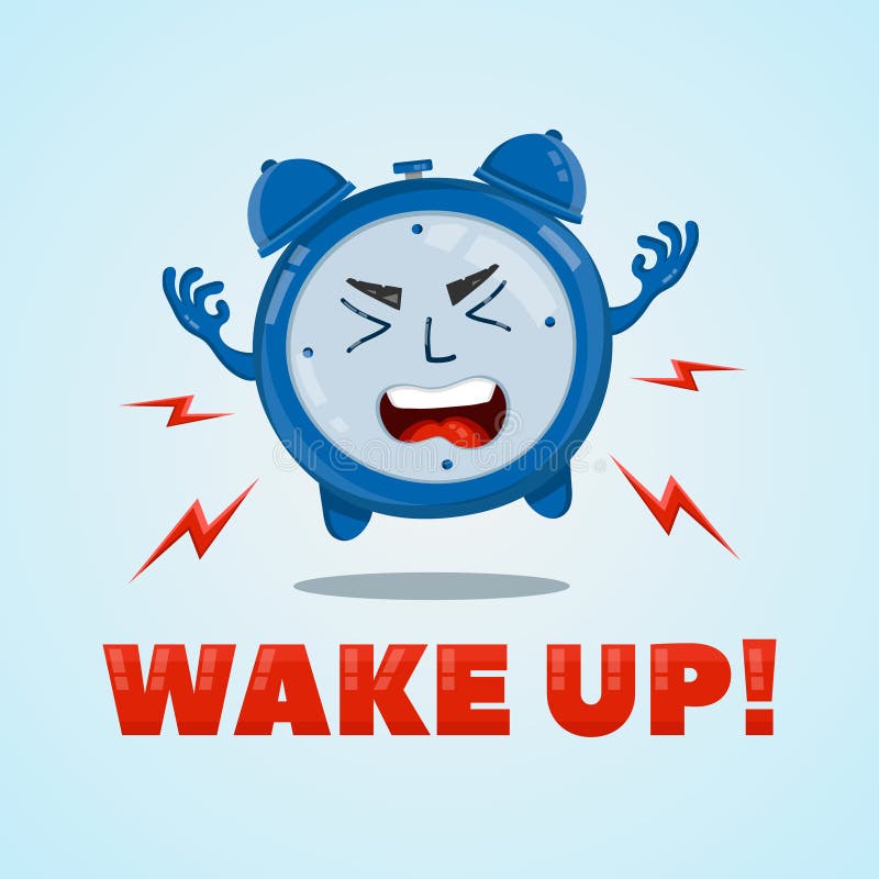 Angry Red Clock Cartoon Isolated Stock Illustration - Illustration of ...