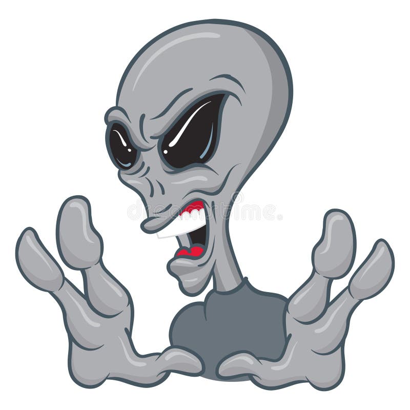 Angry Alien stock vector. Illustration of face, clipart - 49002498