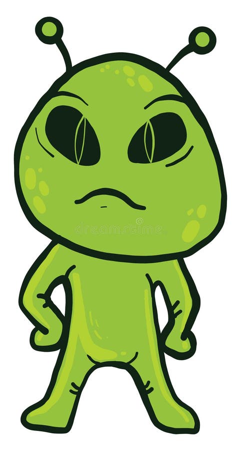 Angry alien stock vector. Illustration of character, alien - 13597694