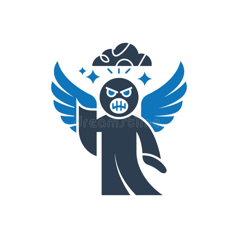 Angry Angel Icon stock illustration. Illustration of icon - 373775359