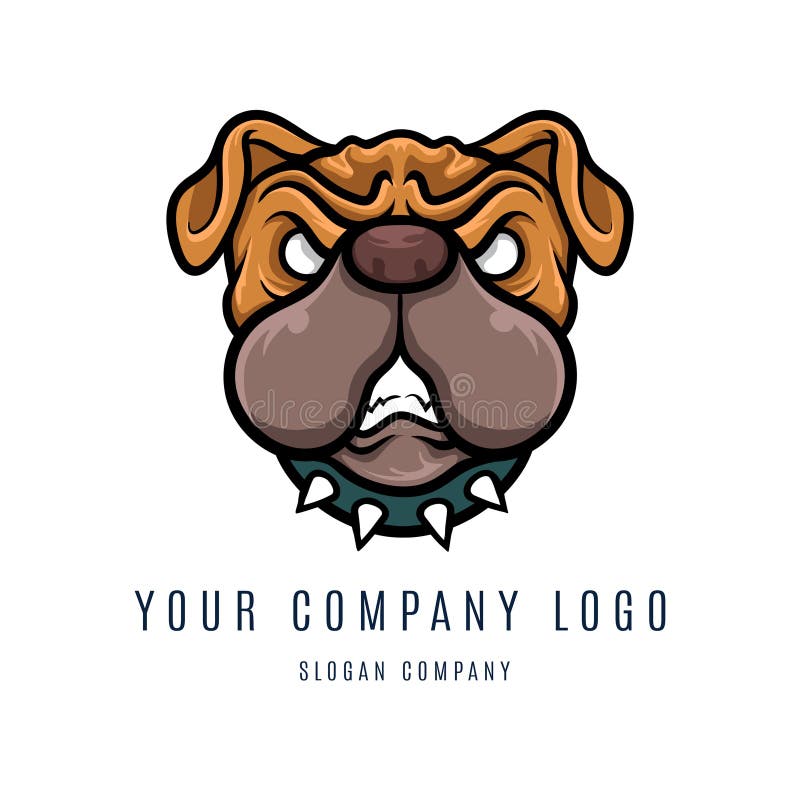 Angry Animal Buldog Minimalist Logo Stock Vector - Illustration of ...