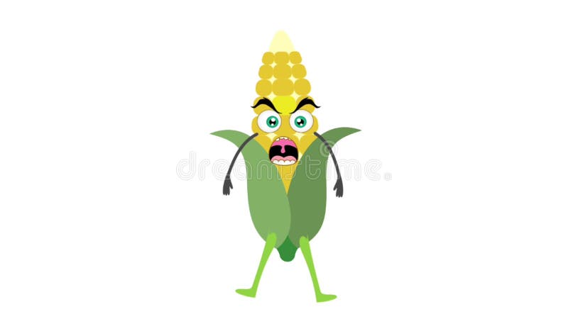 Angry Cartoon Corn Character Stock Footage - Video of character ...