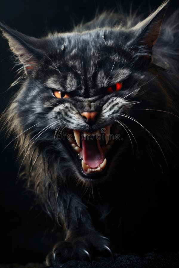 Angry Annoyed Cat Looking at Camera. Stock Illustration - Illustration ...