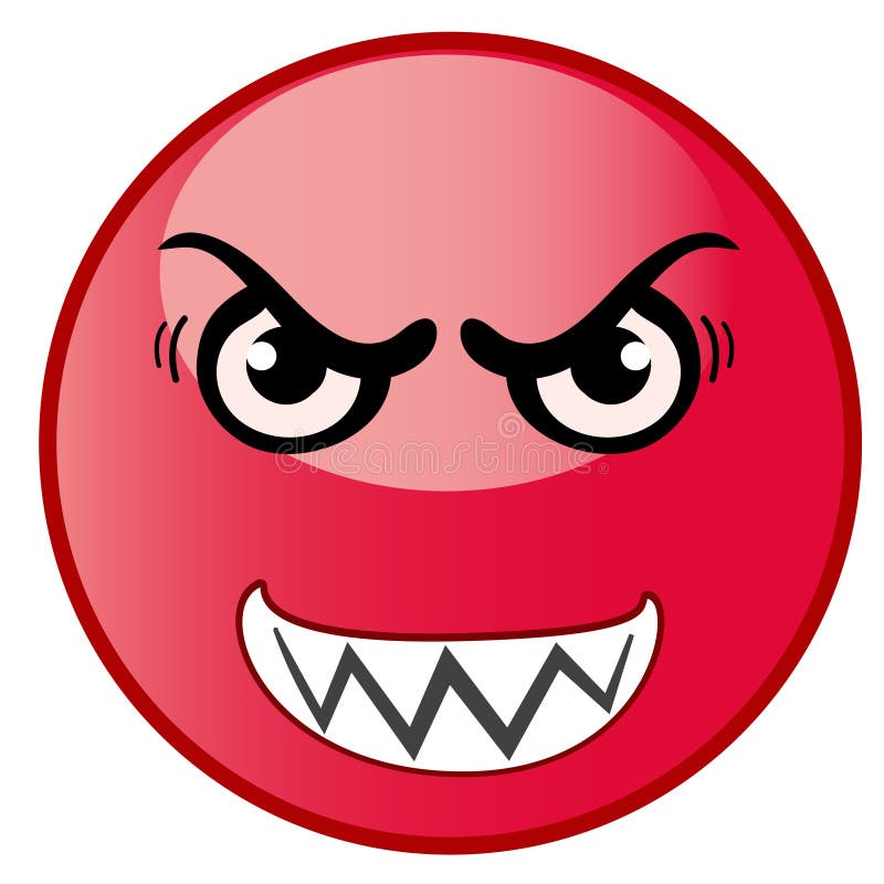 Angry Emoticon, Emoji, Smiley - Vector Illustration Stock Illustration ...