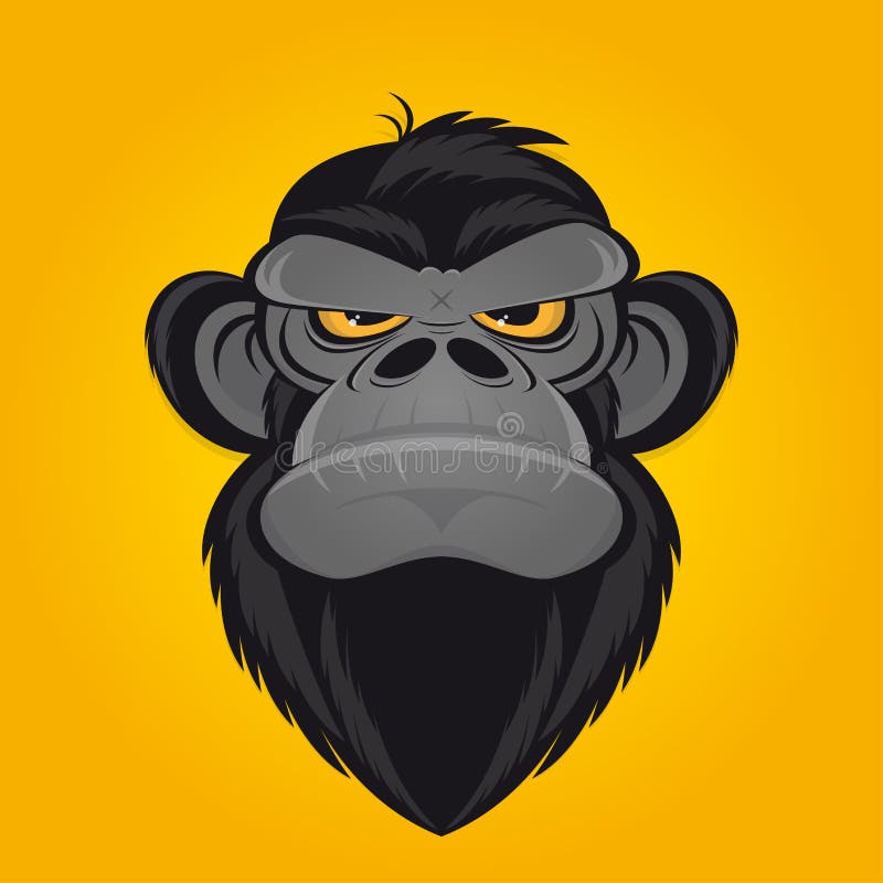 Angry ape cartoon stock vector. Illustration of portrait - 67598195