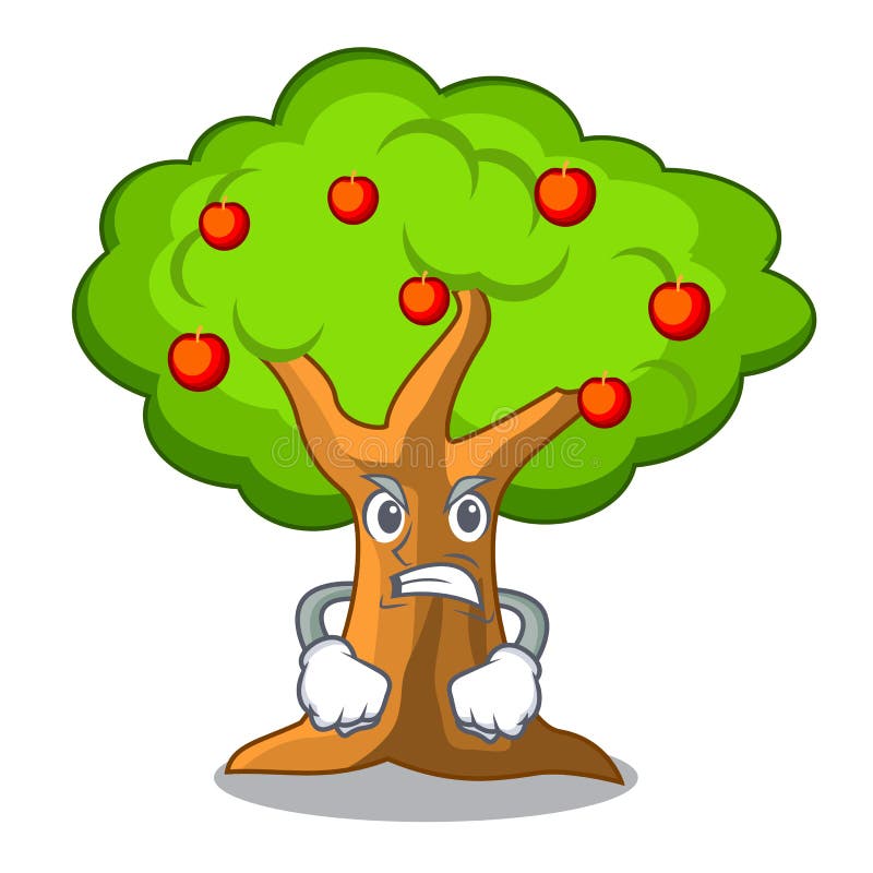 Angry Tree Character Cartoon Style Stock Vector - Illustration of angry ...