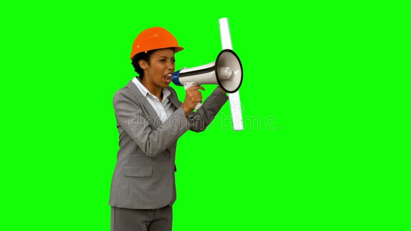 Angry Architect Shouting into Megaphone Outdoors Stock Video - Video of ...